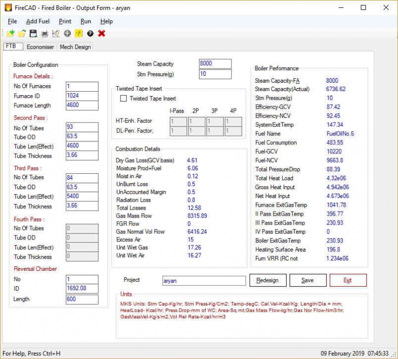Fire Tube boiler design : software for scotch marine 2 Pass, 3 Pass, 4 ...